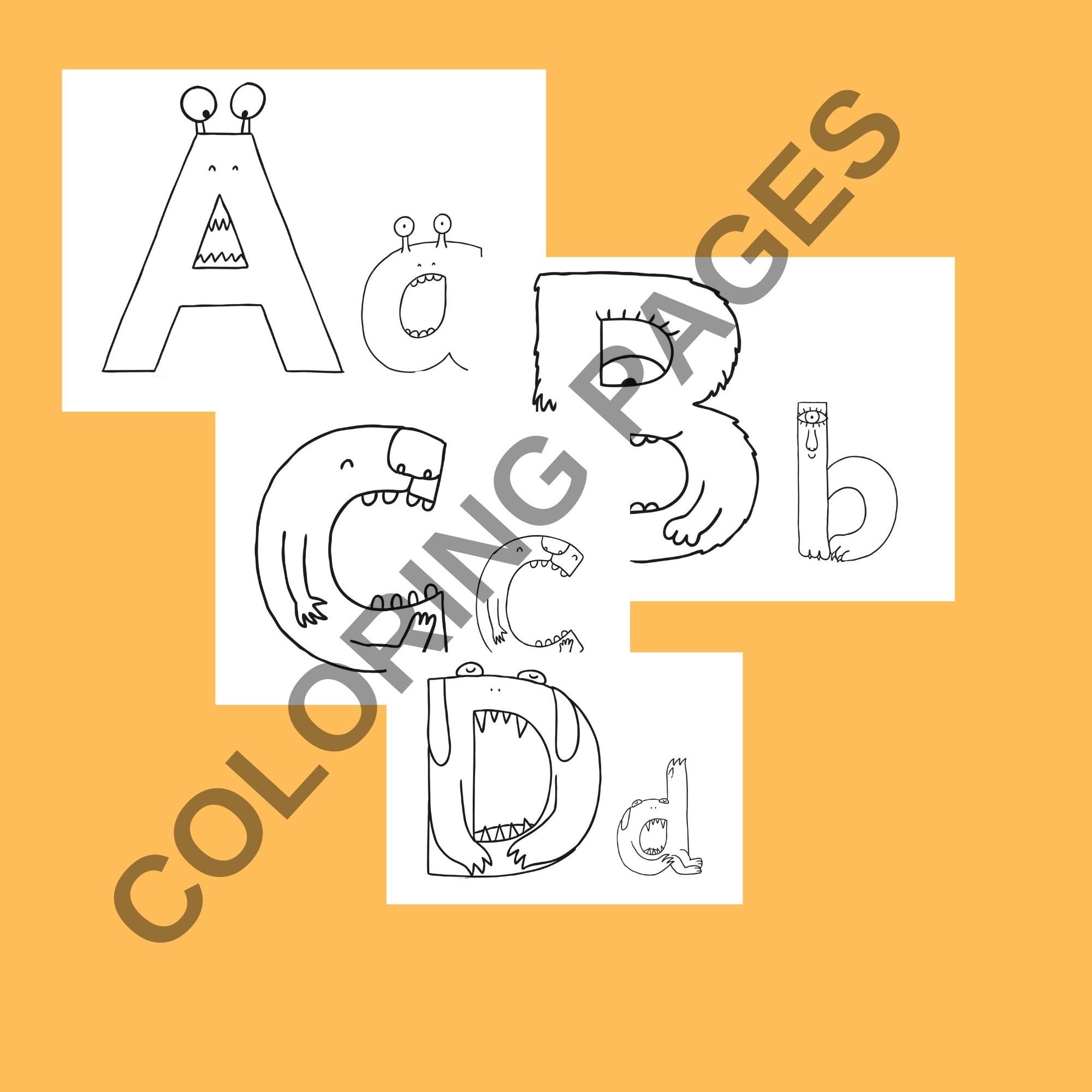 Alphabet Coloring Pages A-Z Printable Alphabet Coloring Book - Etsy