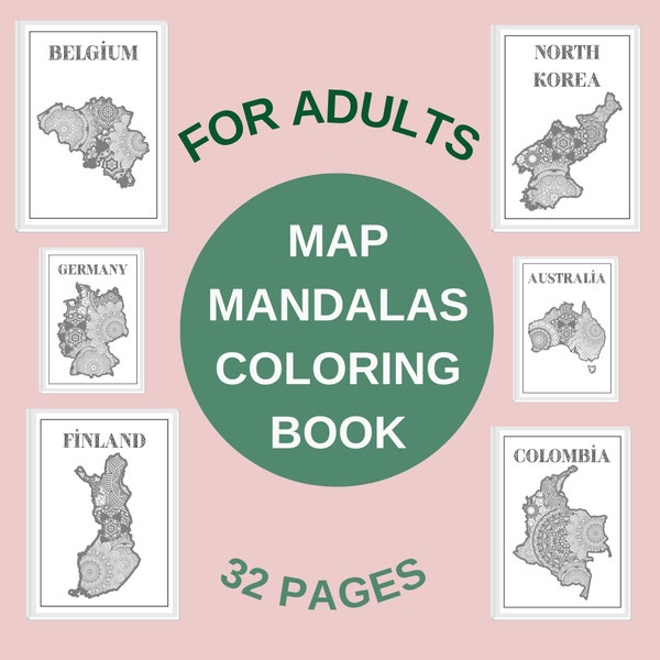 Coloring World Map for Adults - Etsy