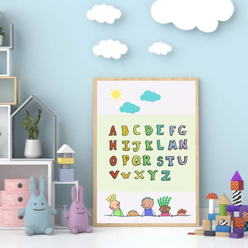 Educational Alphabet Poster Kids Room Decor Digital - Etsy