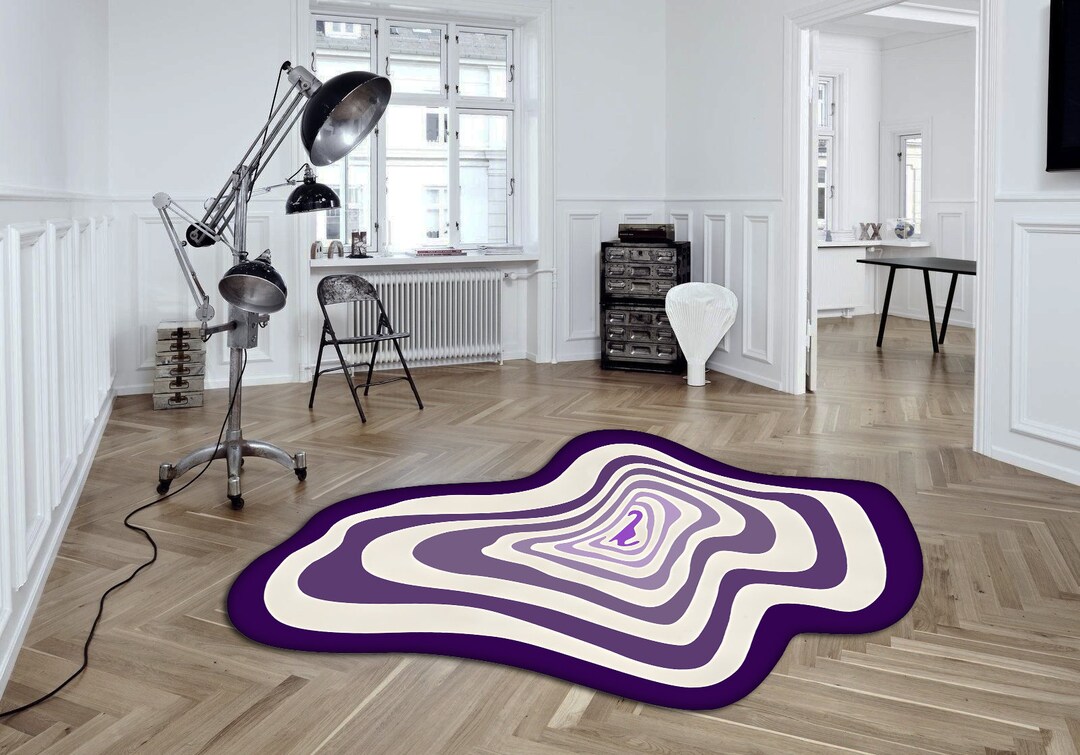 Geometric Line Rug Irregular Line Shape Design Purble Rug - Etsy
