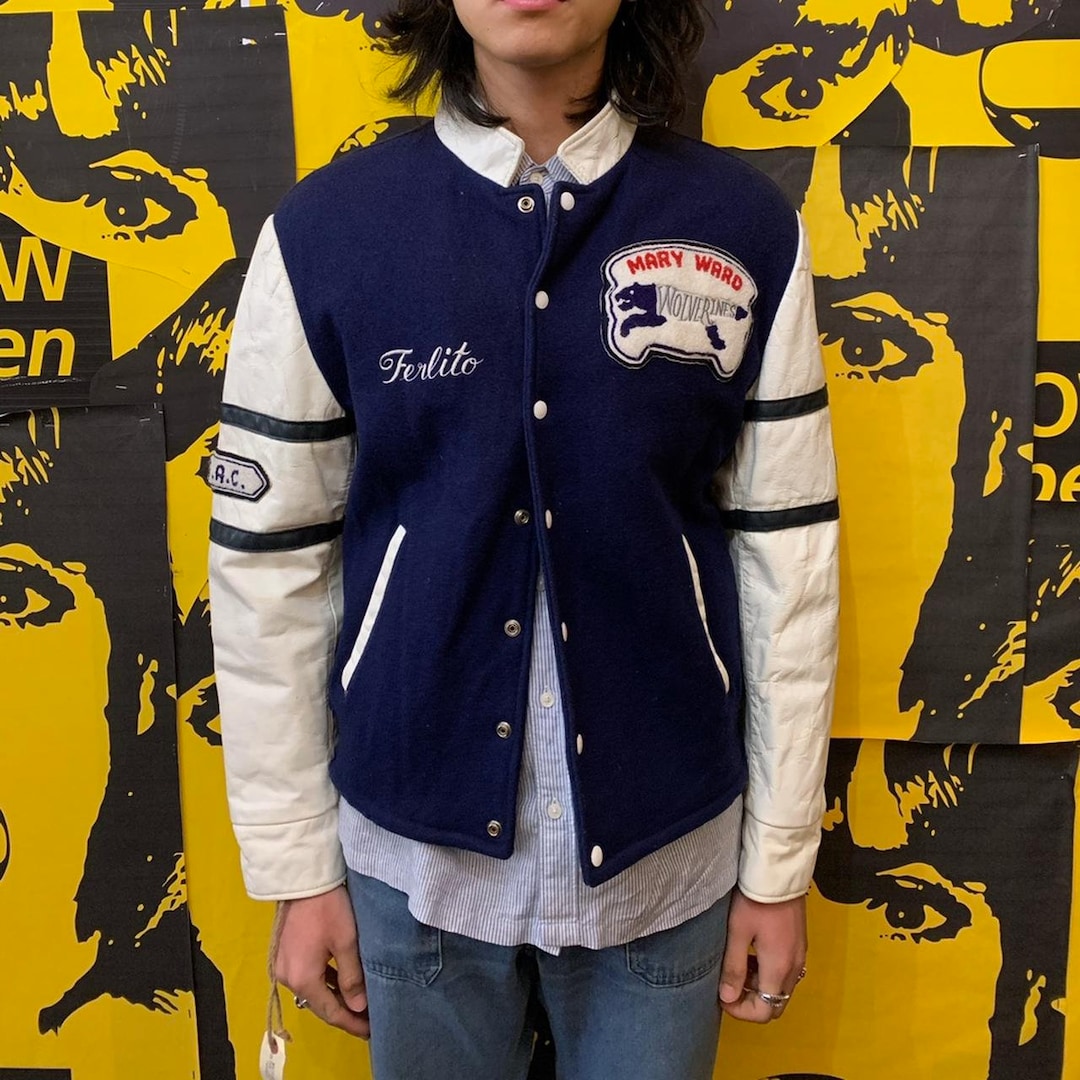 Vintage Genuine Leather Varsity Jacket - Etsy