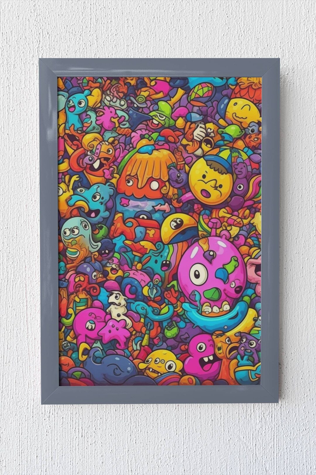 Many Faces: Surreal, Psychedelic, 2D, Cartoon Art Print - Etsy