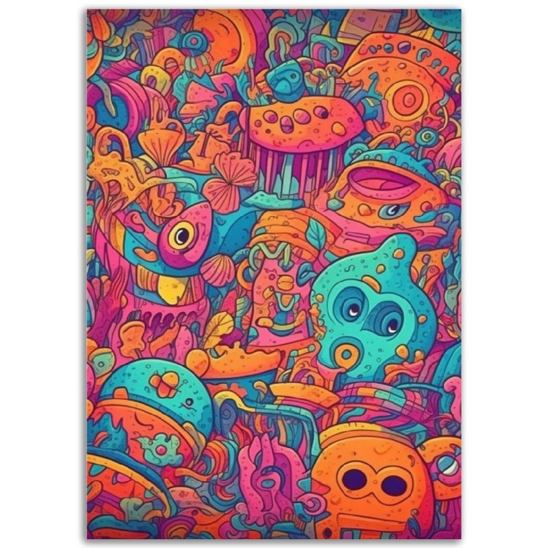 Surreal World: Surreal, Psychedelic, 2D, Cartoon Art Print - Etsy