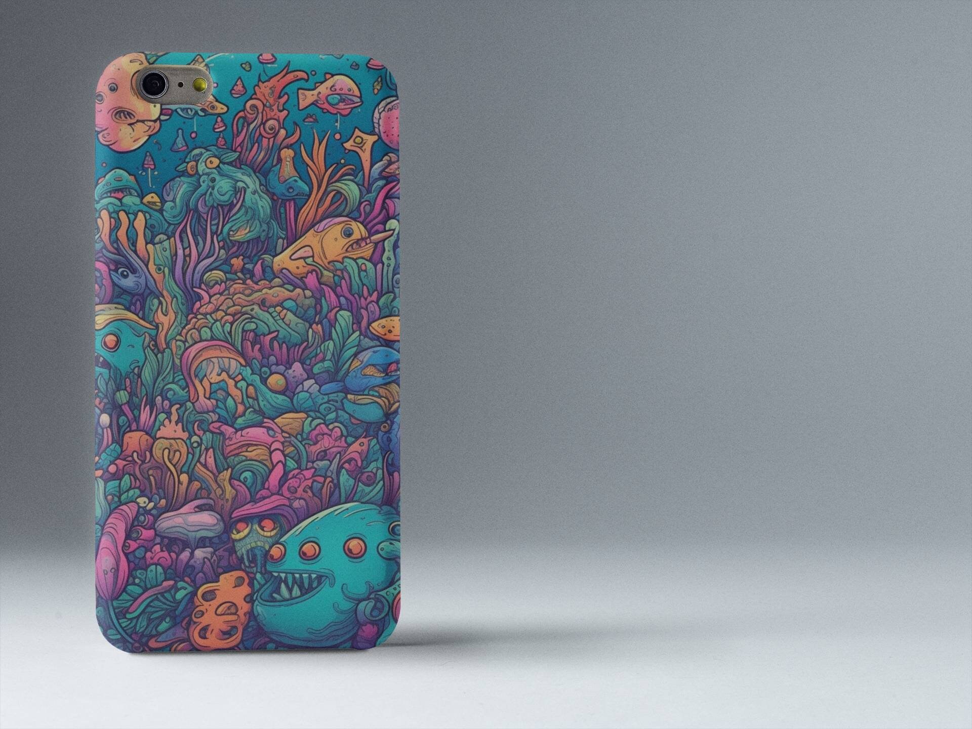 Deep Blue: Surreal, Psychedelic, 2D, Cartoon, Flexi Phone Case - Etsy