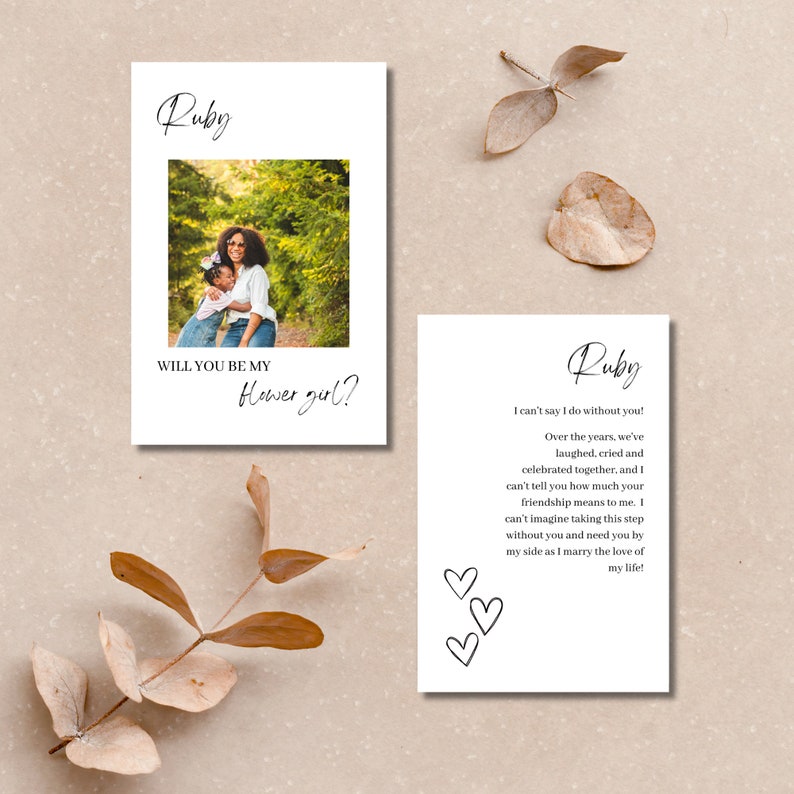 Flower Girl Proposal Card Template 4x6 | Bridal Proposal Card ...