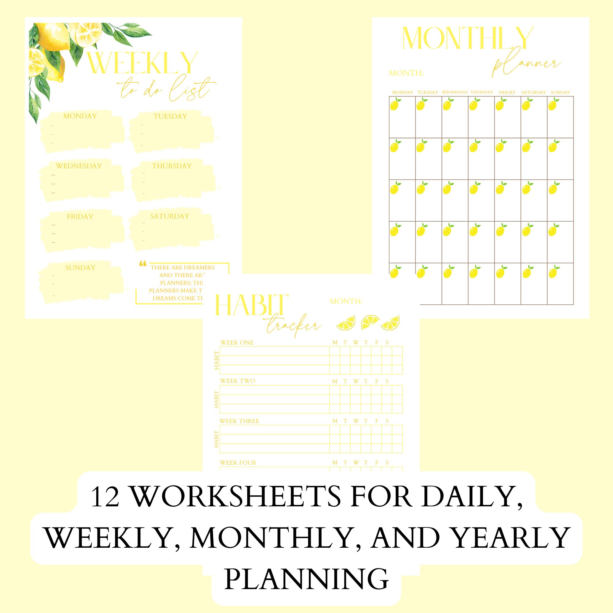 Personal Daily Planner Bundle | Printable, Digital PDF | 'squeeze the ...