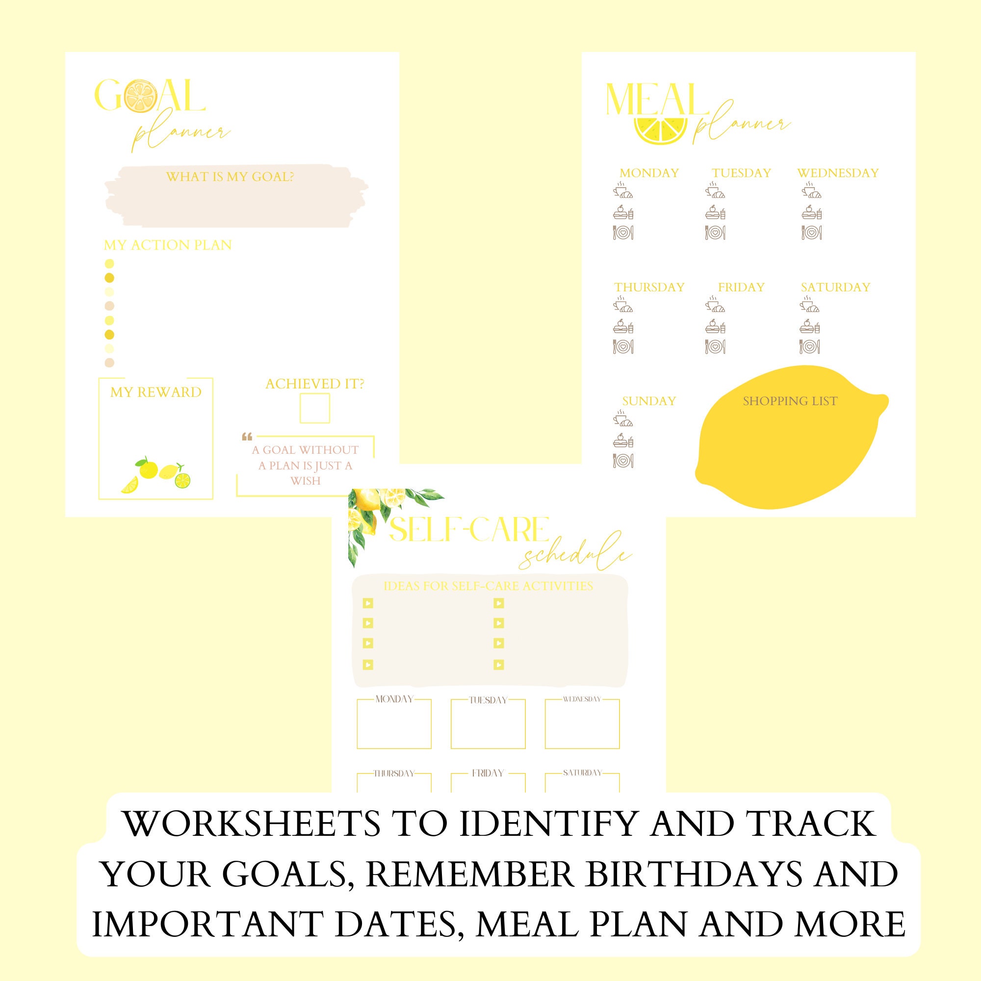 Personal Daily Planner Bundle | Printable, Digital PDF | 'squeeze the ...