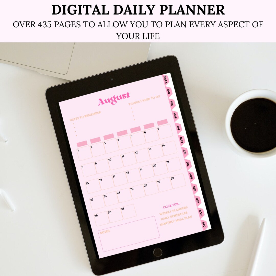 Undated Digital Planner 2023 2024 | Over 400 Pages | ADHD Digital ...