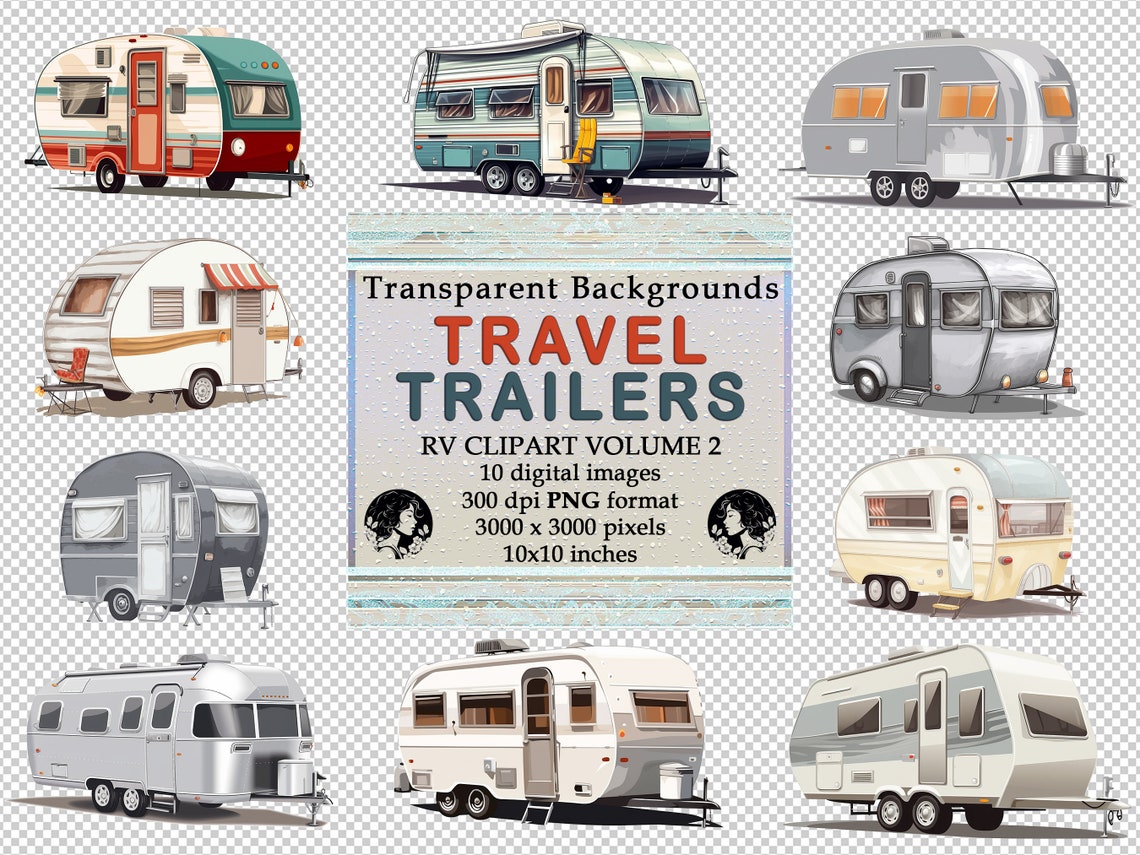 Travel Trailers PNG Clipart - Transparent Backgrounds, 3/4 View ...
