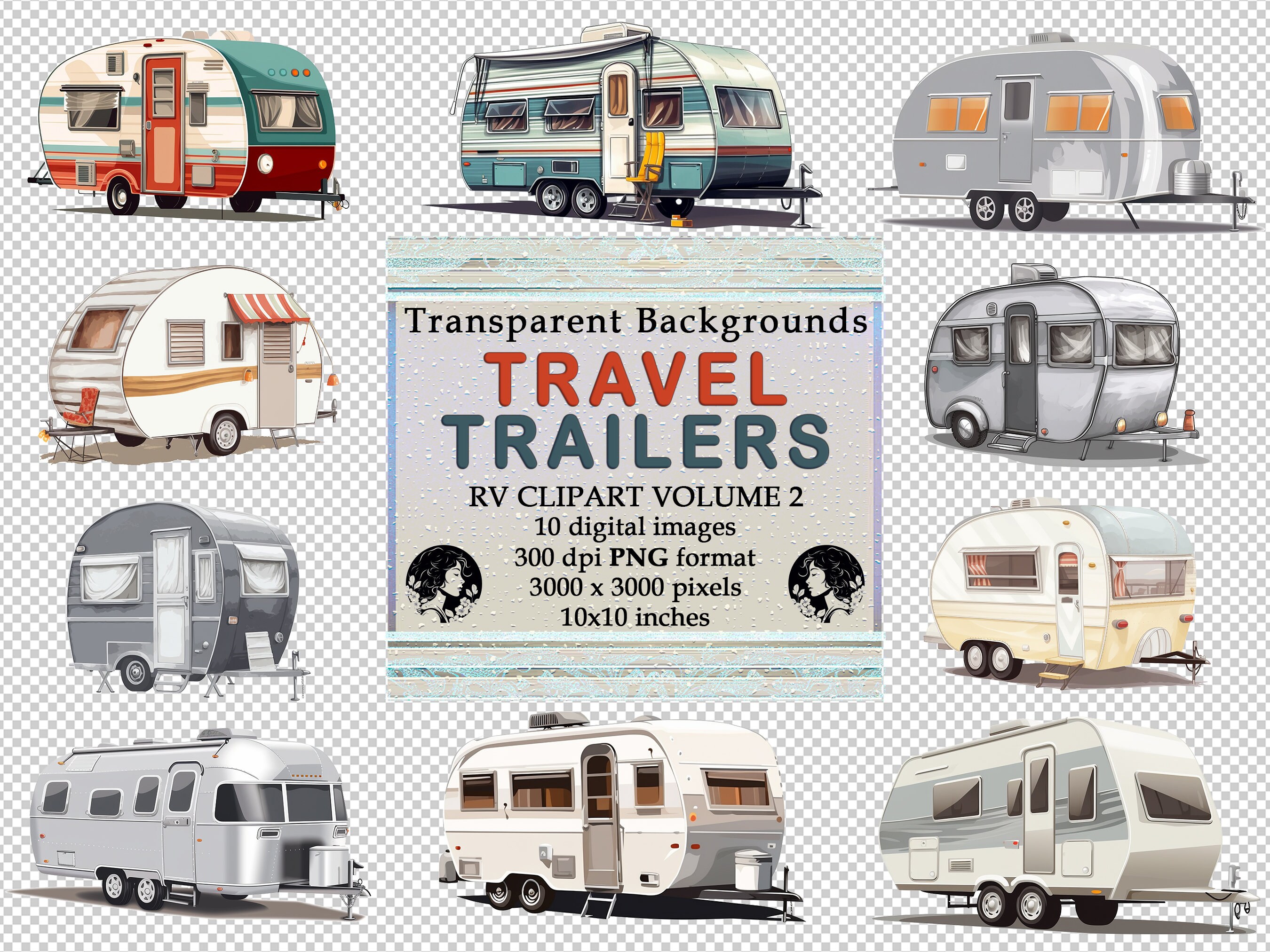 Travel Trailers PNG Clipart - Transparent Backgrounds, 3/4 View ...