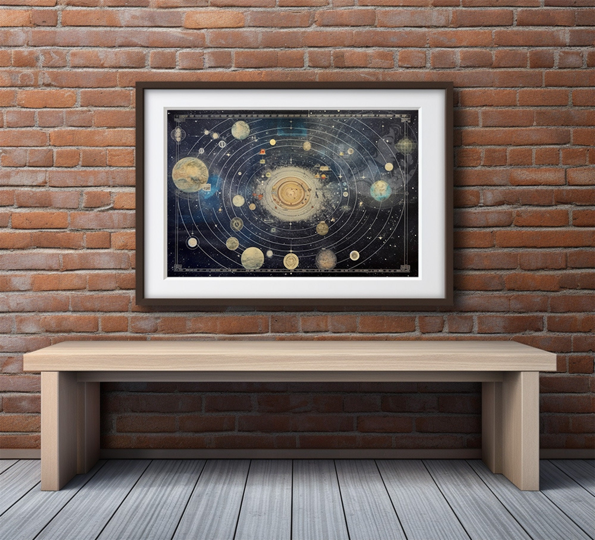 Alien Map Digital Art Print Extragalactic Planetary System Cartography ...