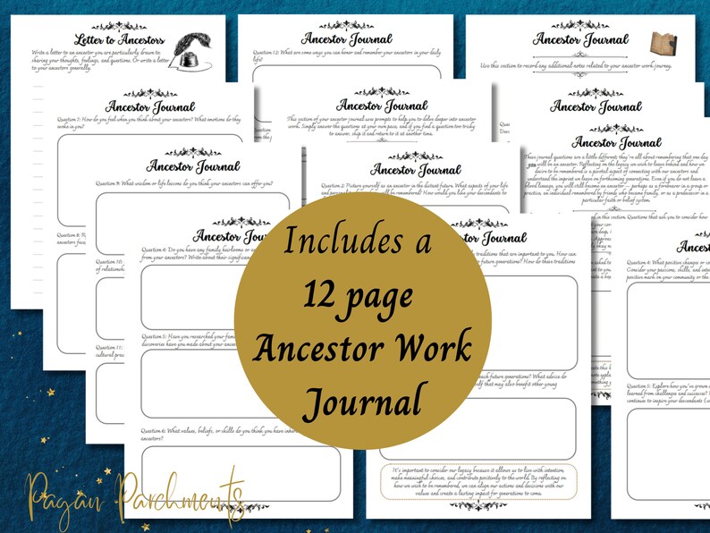Ancestor Work Grimoire Pages for Pagans and Witches. Includes Samhain ...