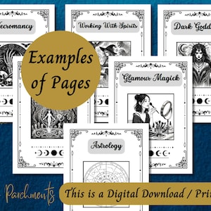 Printable Grimoire Page Section Dividers, Book of Shadows Insert Pages ...
