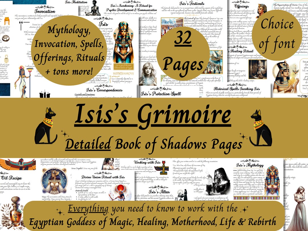 Isis Grimoire Printable, Work With the Egyptian Goddess of Magic ...