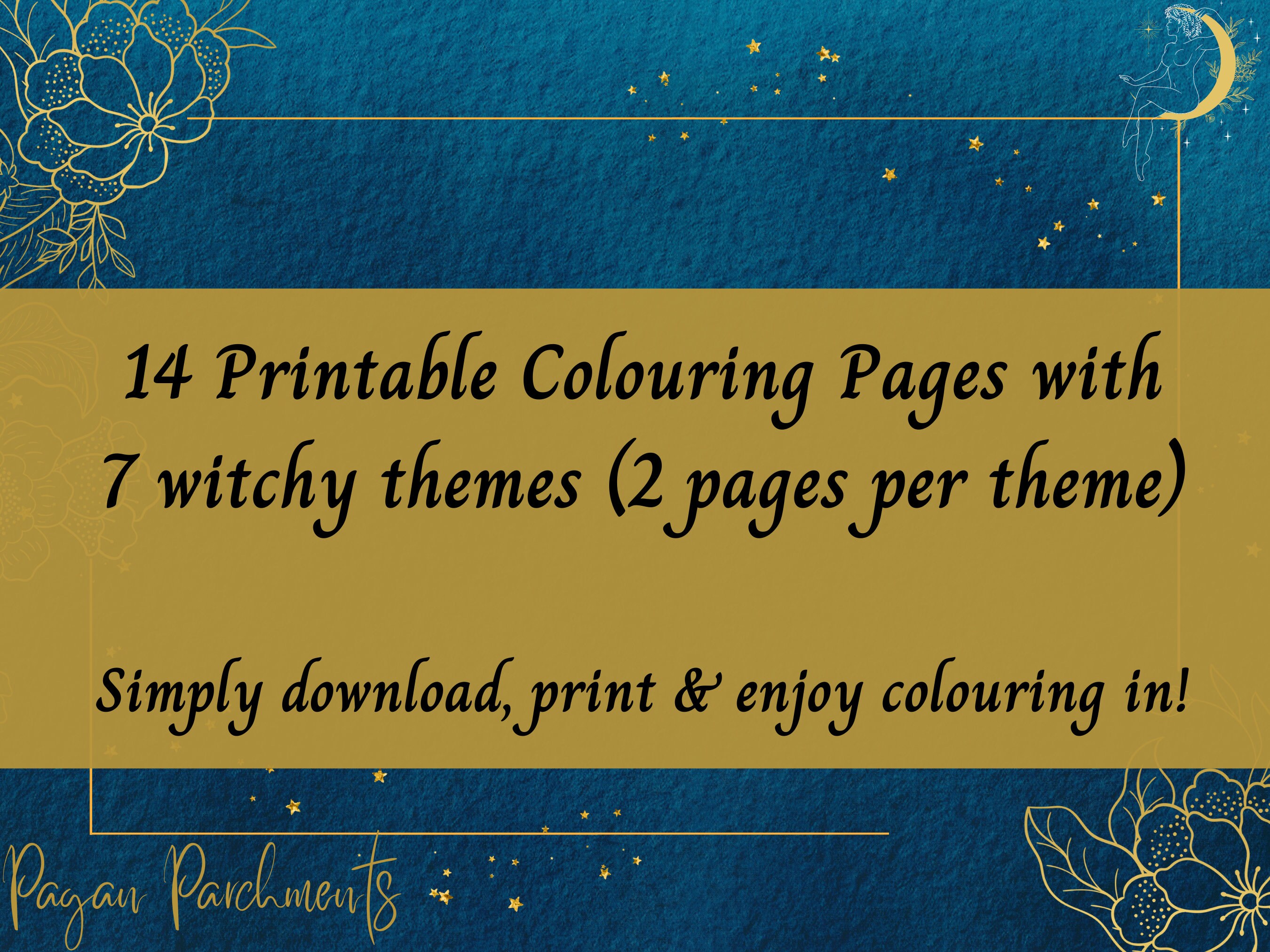 Printable Witchy Colouring Pages Witch Coloring PDF Simple - Etsy UK