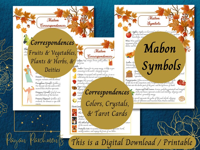 Mabon Grimoire Printable: Autumn Equinox, Pagan Book of Shadows (PDF ...