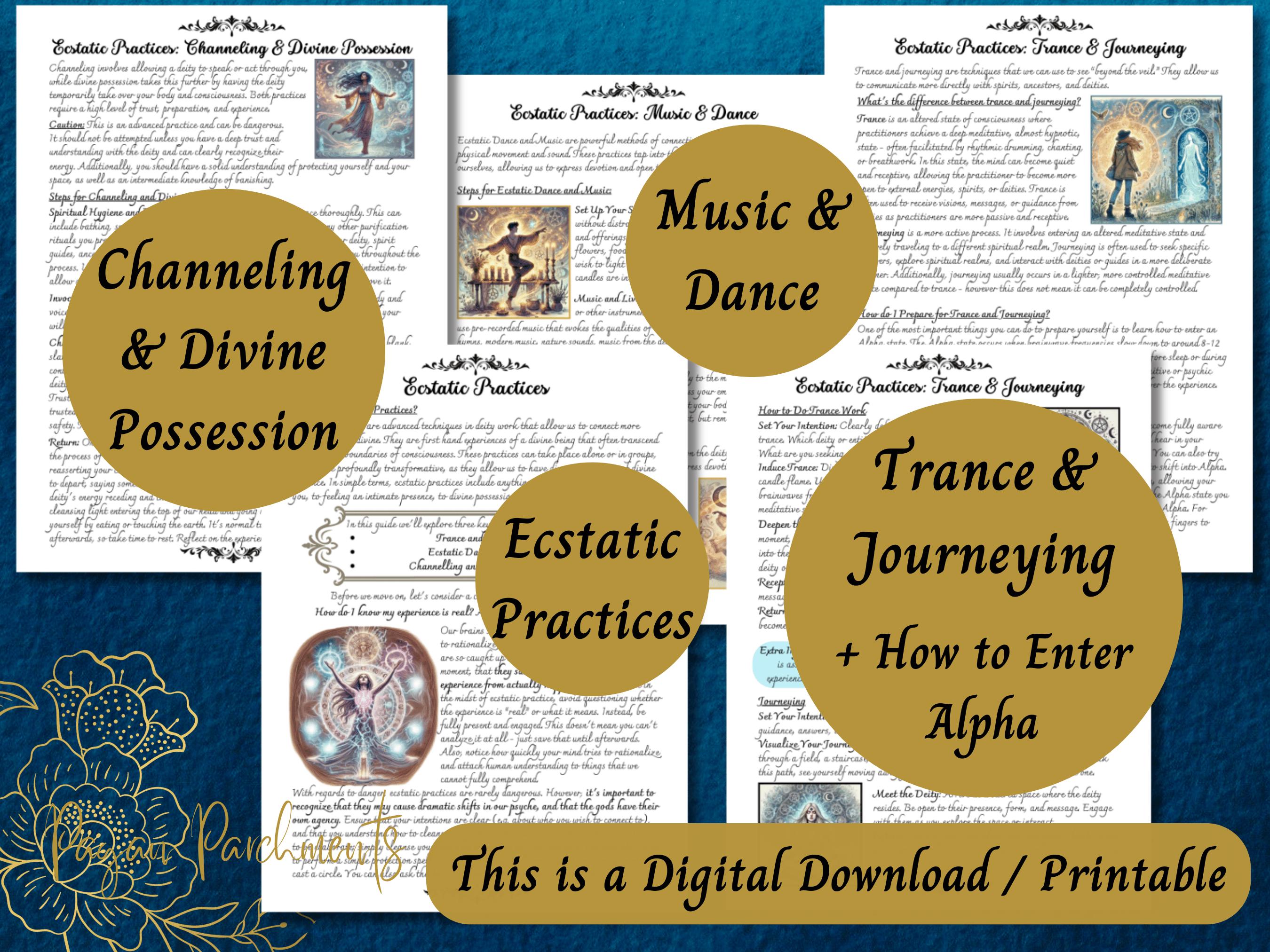 Deity Work Grimoire Pages + Journal, Pantheons Overview, Ecstatic ...