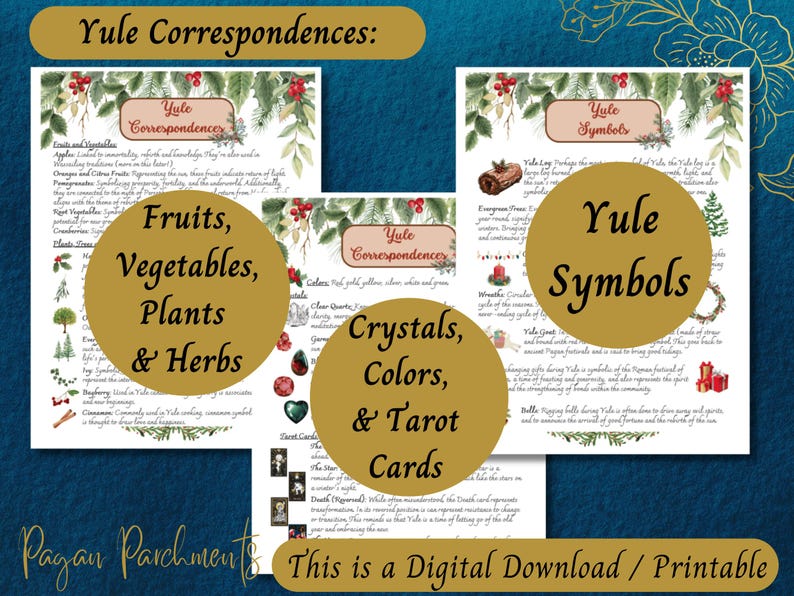 Yule Grimoire Printable: Winter Solstice Book of Shadows (PDF) - Etsy