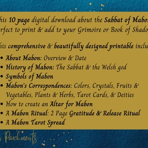 Mabon Sabbat Grimoire Printable, How to Celebrate Autumn Equinox, Pagan ...