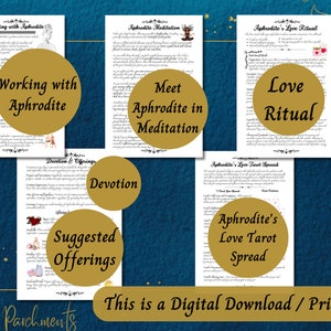 Aphrodite Grimoire Printable, A Guide to Working With the Greek Goddess of Love & Beauty, Book ...