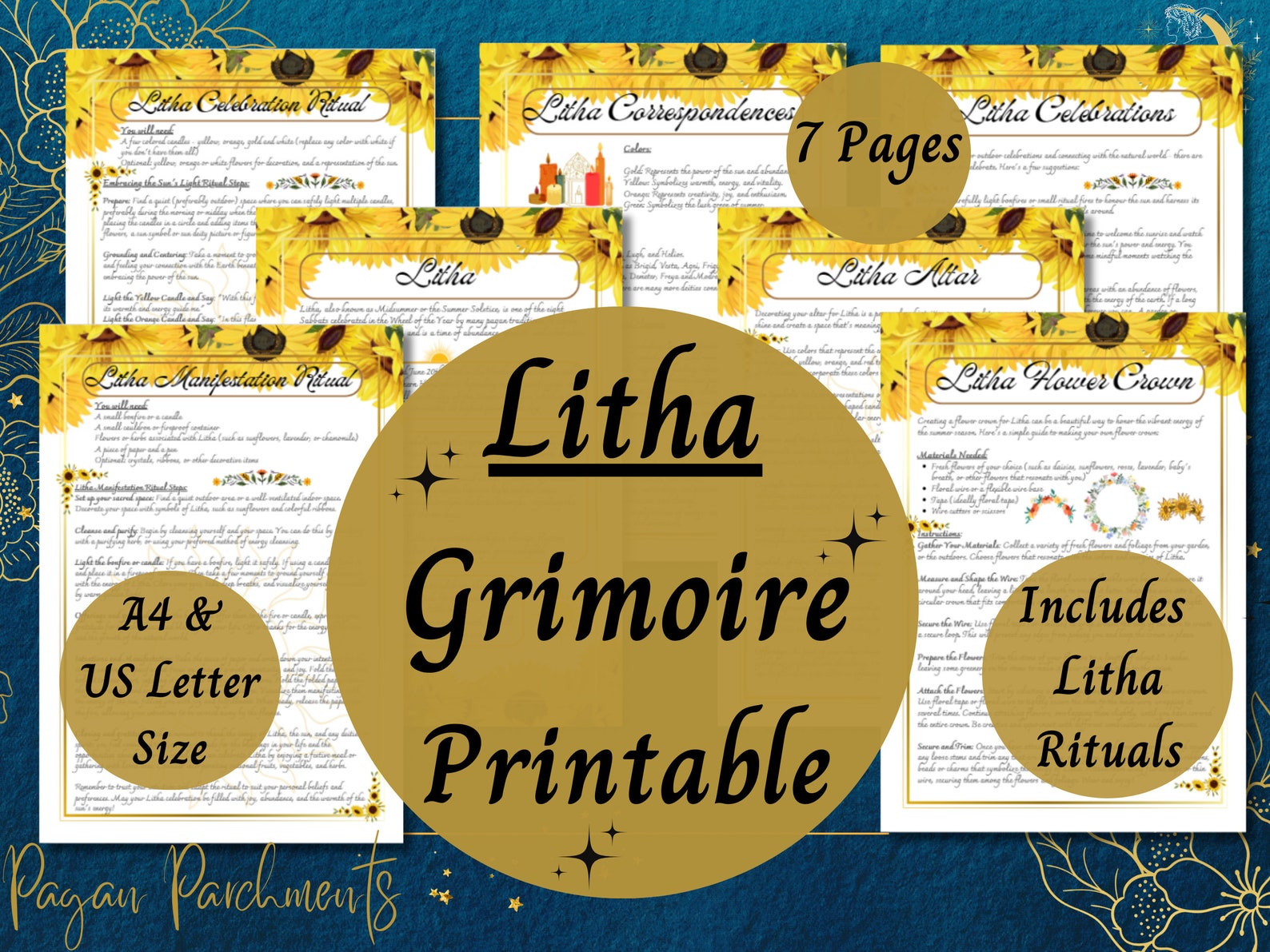 Litha Grimoire Printable, Litha Rituals, How to Celebrate Litha Guide ...
