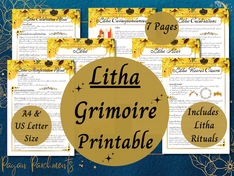 Litha Grimoire Printable, Litha Rituals, How to Celebrate Litha Guide ...