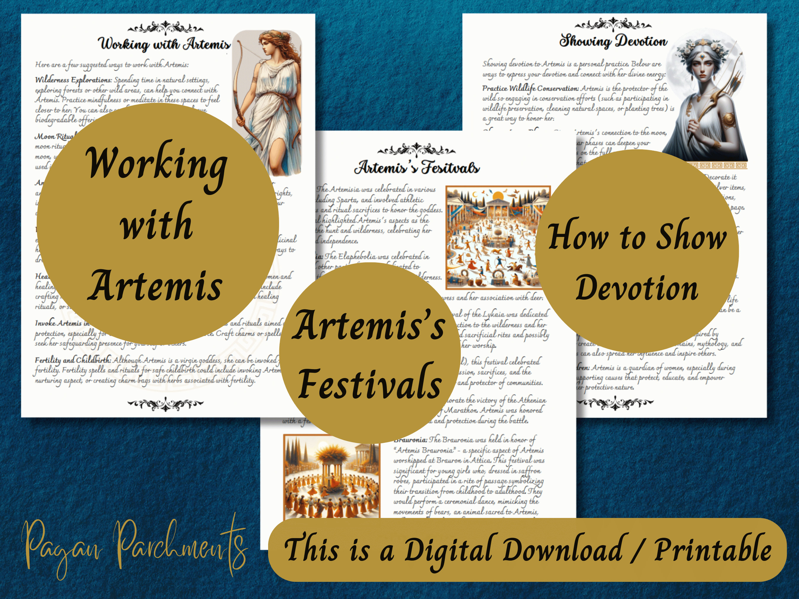 Artemis Grimoire Printable: Greek Goddess Book of Shadows (PDF) - Etsy ...