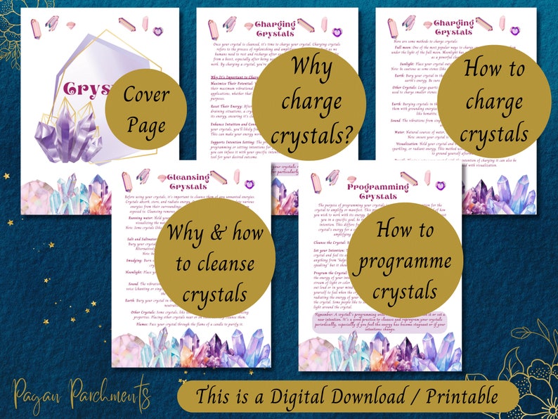 Printable Crystal Guide and Quick Reference Magical Properties List, Grimoire Pages - Etsy