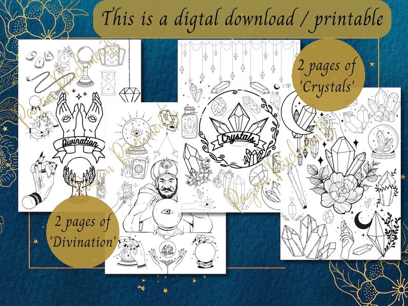 Printable Witchy Coloring Pages (PDF), Halloween Colouring, Human Made ...