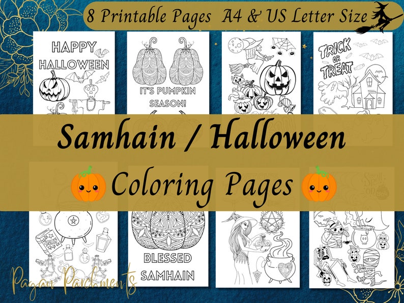 Samhain Coloring Printable, Halloween Colouring Pages, Witchy Adult ...