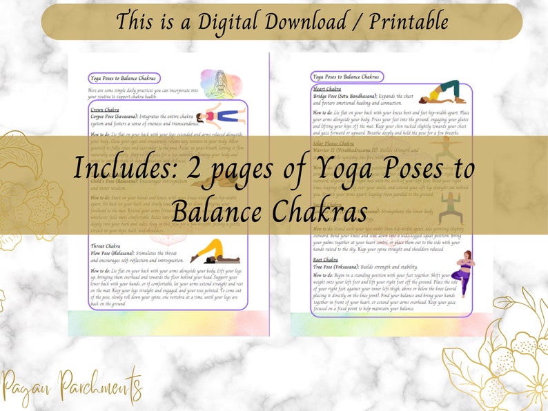 Beginner's Guide to Chakras: Chakra Cheat Sheets, Yoga Poses (PDF ...