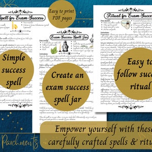 Exam Success Spells & Rituals, Printable Grimoire Pages, Release ...