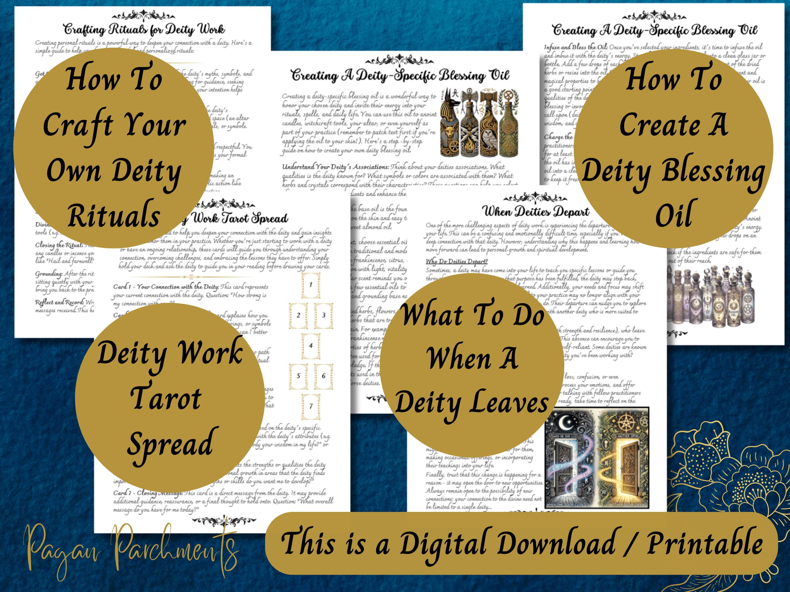 Deity Work Grimoire Pages + Journal, Pantheons Overview, Ecstatic ...