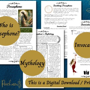 Persephone Grimoire: Book of Shadows Pages (pagan Deity Work PDF) - Etsy