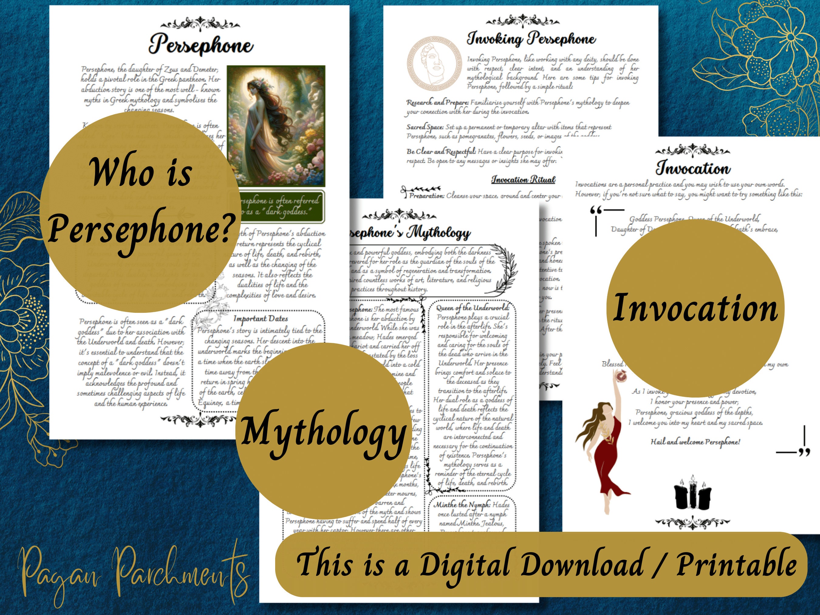 Persephone Grimoire: Book of Shadows Pages (pagan Deity Work PDF) - Etsy