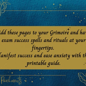 Exam Success Spells & Rituals, Printable Grimoire Pages, Release ...
