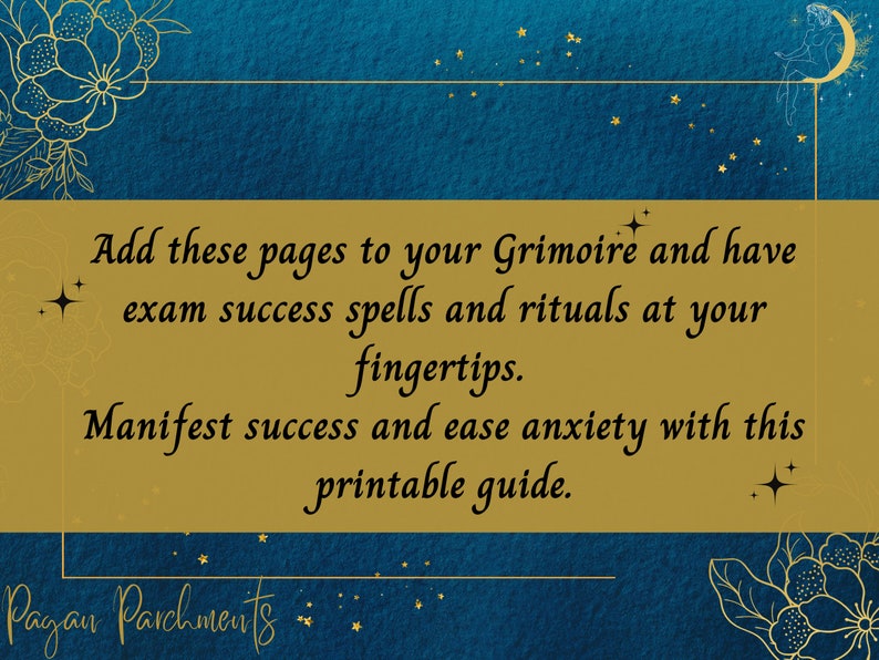 Exam Success Spells & Rituals, Printable Grimoire Pages, Release ...