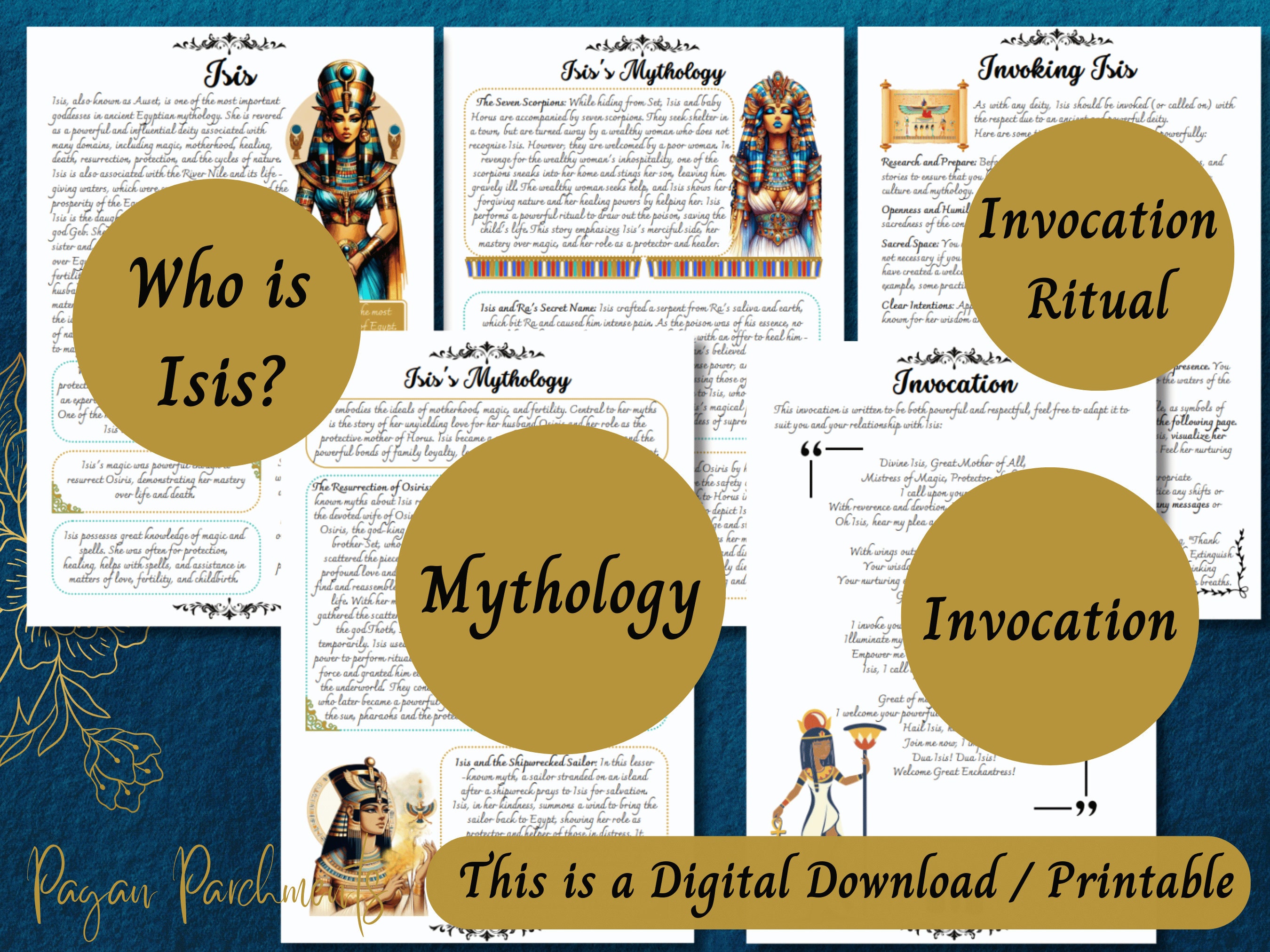 Isis Grimoire Printable, Work With the Egyptian Goddess of Magic ...