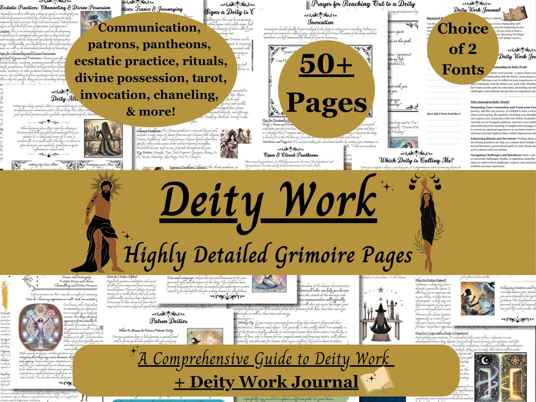 Deity Work Grimoire Pages + Journal, Pantheons Overview, Ecstatic ...