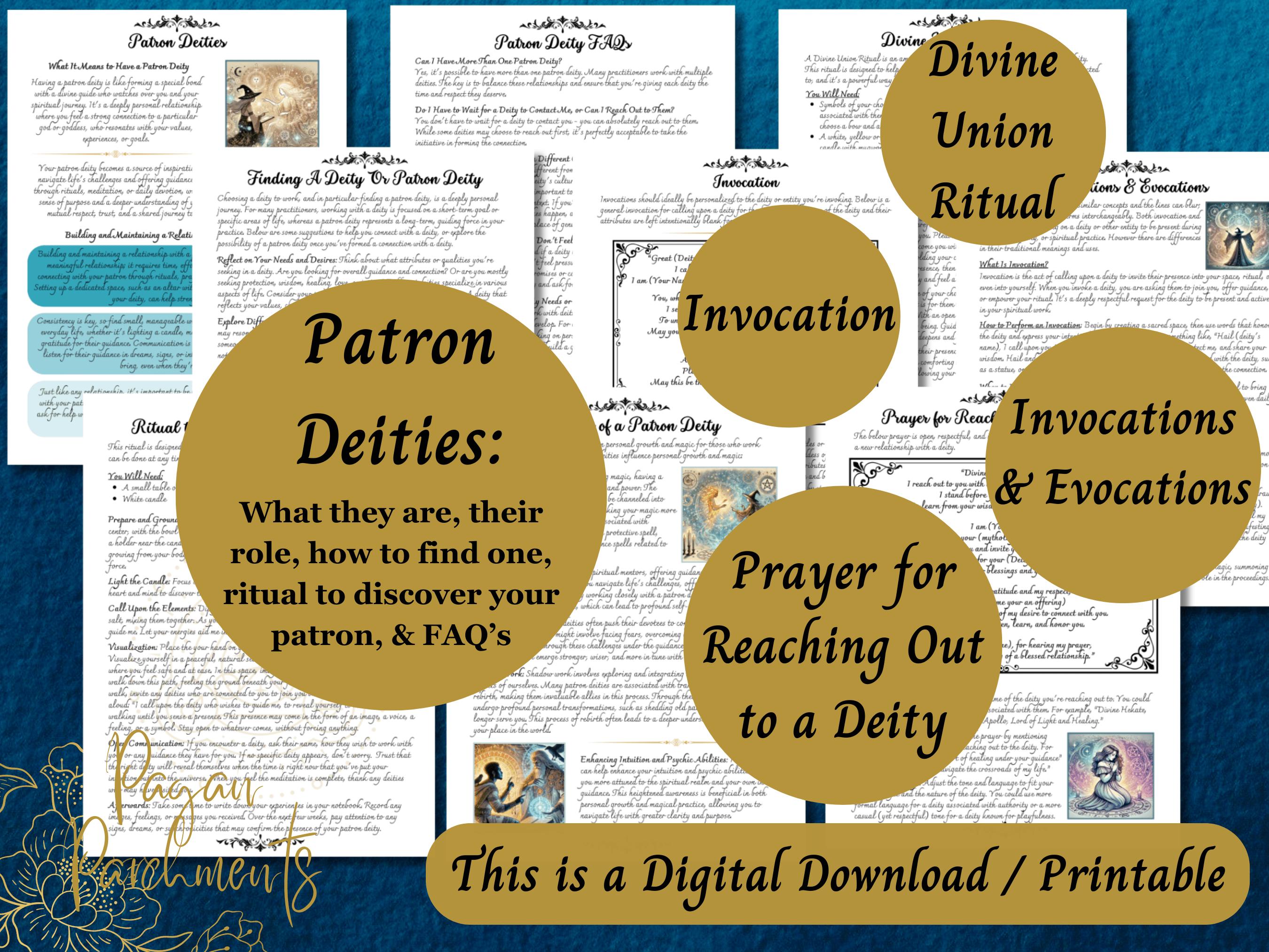 Deity Work Grimoire Pages + Journal, Pantheons Overview, Ecstatic ...