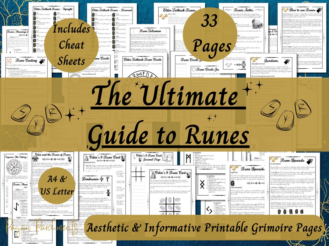 Ultimate Rune Guide, Runes Grimoire Printable, Rune Cheat Sheets, Norse ...