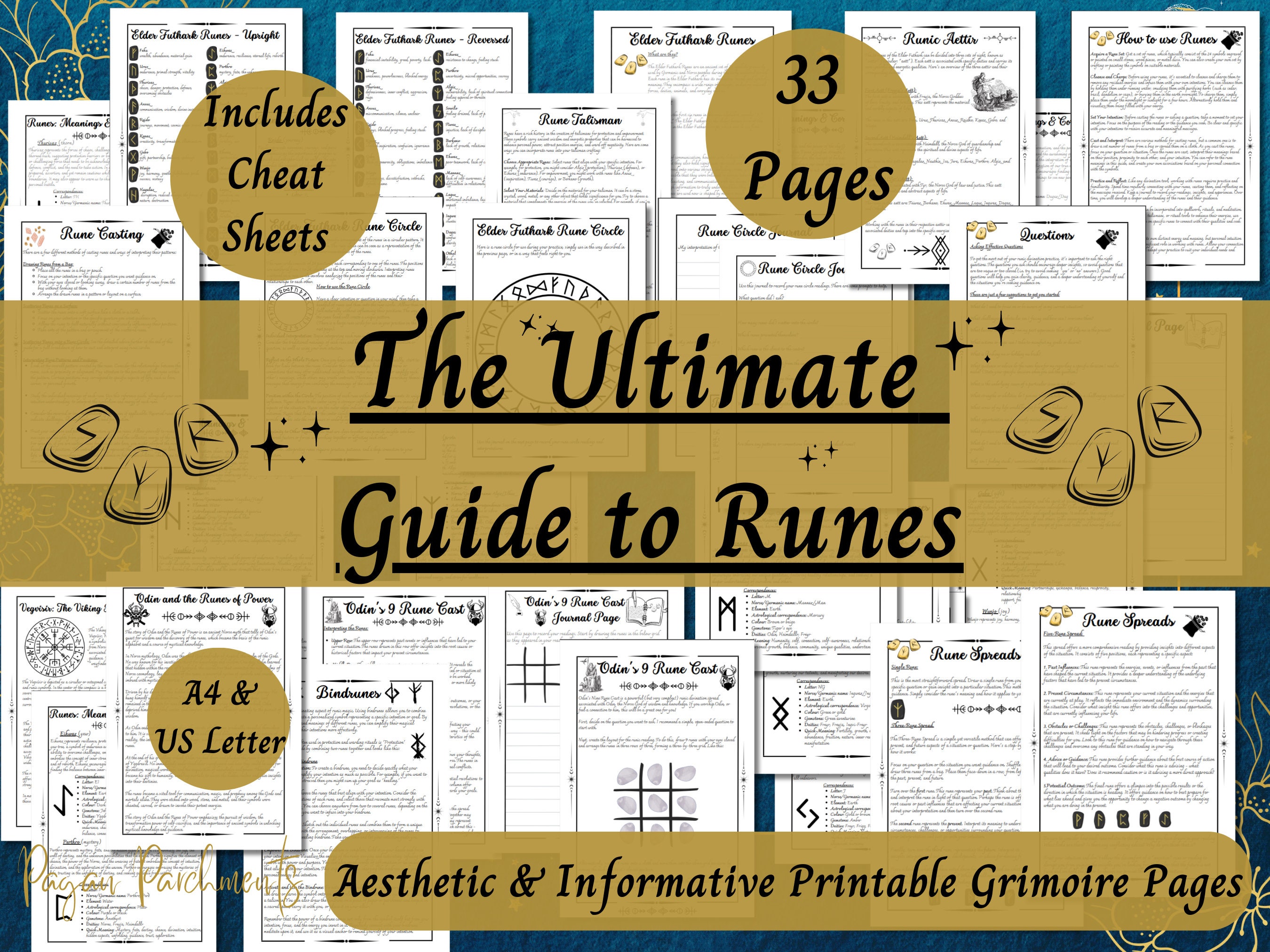 Ultimate Rune Guide, Runes Grimoire Printable, Rune Cheat Sheets, Norse ...