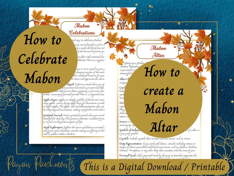 Mabon Grimoire Printable: Autumn Equinox, Pagan Book of Shadows (PDF ...