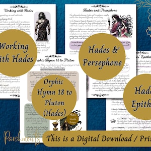 Hades Grimoire Printable: Greek God of the Underworld Book of Shadows ...