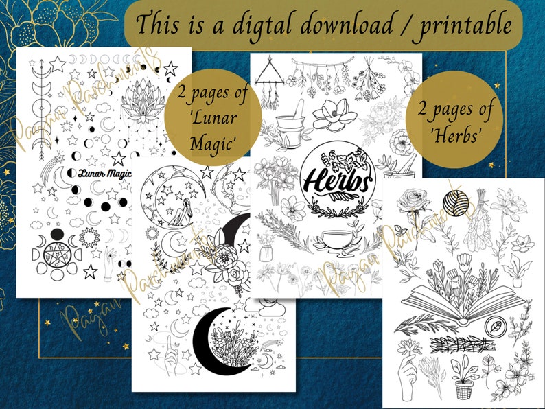 Printable Witchy Coloring Pages (PDF), Halloween Colouring, Human Made ...