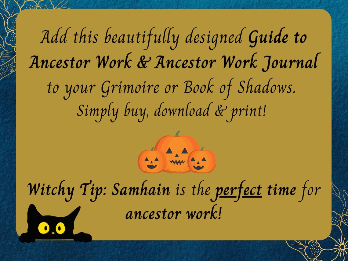 Ancestor Work Grimoire Pages for Pagans and Witches. Includes Samhain ...