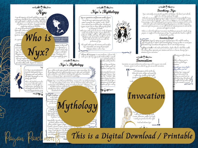 Nyx's Grimoire, Greek Goddess of Night, Book of Shadows (printable PDF ...