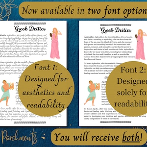 Greek Deities Grimoire Pages, Printable Quick Reference Guide to Greek Gods & Goddesses ...