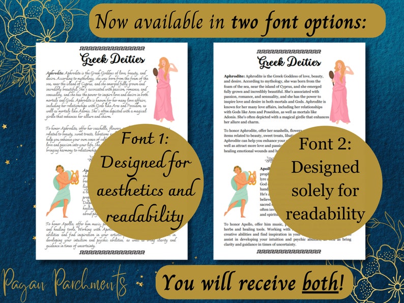 Greek Deities Grimoire Pages, Printable Quick Reference Guide to Greek ...