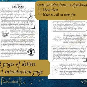 Celtic Deities Printable Grimoire Pages, Guide to Celtic Gods & Goddesses, Druidry, Celtic ...